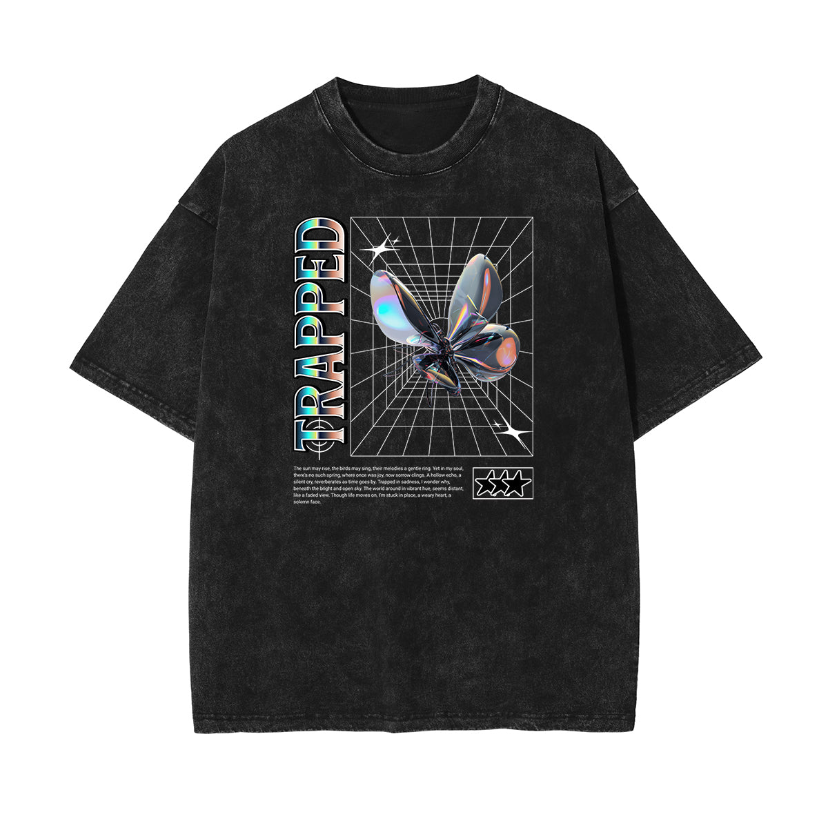Washed Chrome Y2K Streetwear Graphic Tee Unisex Pattern Tee - INNBLAC ...